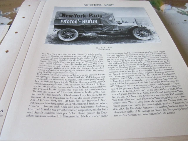 DEUTSCHES AUTOMOBIL ARCHIV 2 Sport 2027 Rennen New York Paris 1907 EUR ...