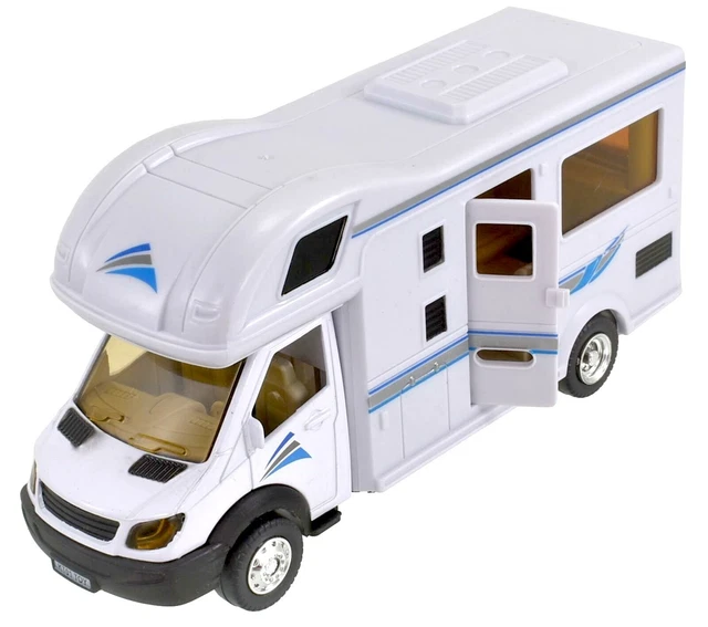 KIDS CHILDREN WHITE Motorhome Camper Van Diecast Toy Car Vehicle Boys ...