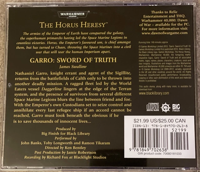 GARRO: SWORD OF Truth (Horus Heresy), James Swallow, OOP EUR 11,70 ...