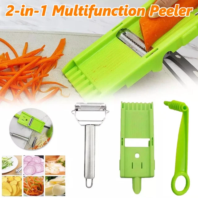 2 IN1 FRUIT Vegetable Spud Potato Speed Peeler Slicer Carrot Cutter ...