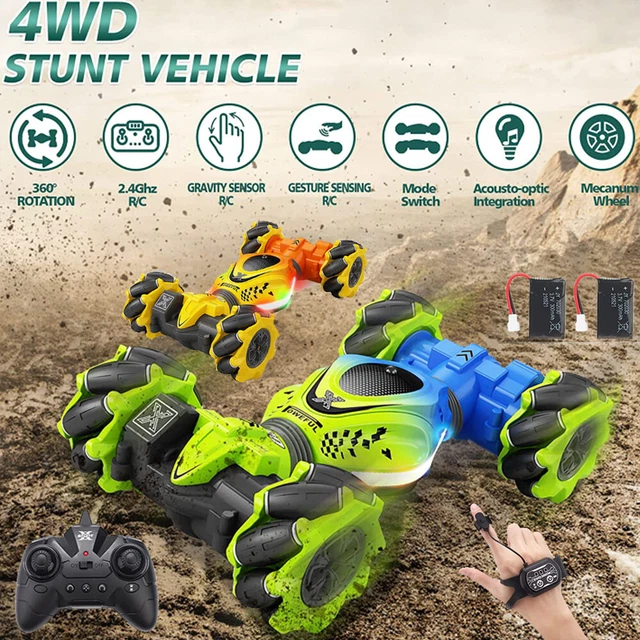 360° 4WD GESTURE Sensing RC Stunt Car Toys for Kids Remote Control ...