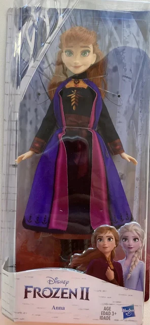 DISNEY ANNA FROZEN II Long Red Hair 11” Tall Doll Hasbro 2019 Toy Age 3 ...