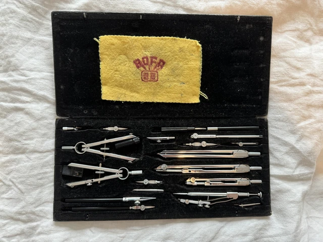 VINTAGE 1960S BOFA Technical Drawing Instrument Set £40.00 - PicClick UK