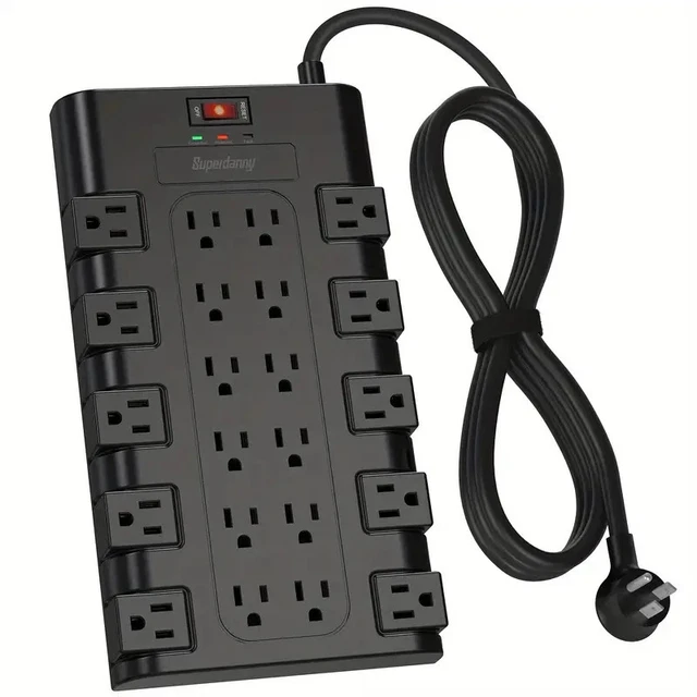 POWER STRIP SURGE Protector, 22 AC Multiple Outlets, 1875W/15A, 2100J ...