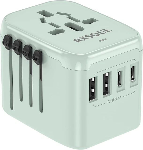 UNIVERSAL INTERNATIONAL POWER Travel Plug Adapter, 5 in 1 European ...