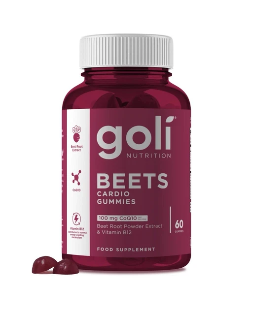 GOLI BEETS CARDIO Gummies Beetroot Extract Heart Health Antioxidants ...