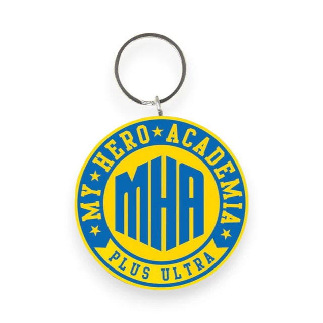 GENUINE MY HERO Academia MHA Plus Ultra Icon Keyring Rubber Keychain ...