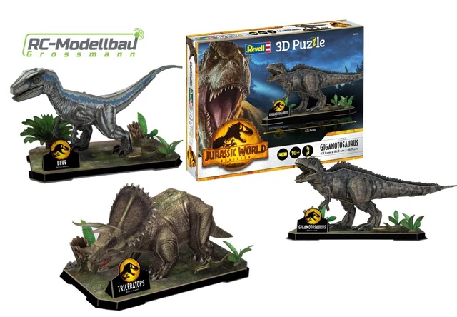 REVELL 3D PUZZLE Jurassic World Blue, Giganotosaurus, Triceratops ...