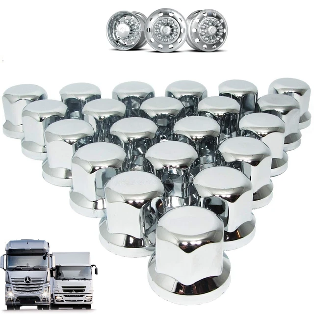40 X 32MM Rim Wheel Bolt Nut Cover Caps Chrome Truck Fit Volvo Man Daf ...