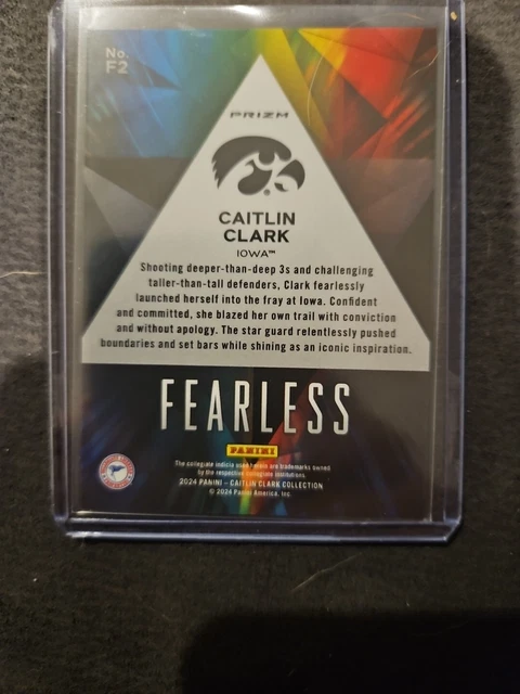 2024 PANINI CAITLIN Clark Collection Prizm Fearless Insert -#F2 Iowa ...