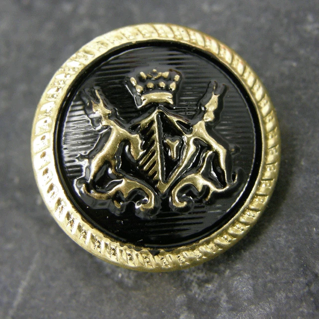 MILITARY BUTTONS, COAT of Arms Sewing Black & Gold Colour 20mm MB5, 5 ...