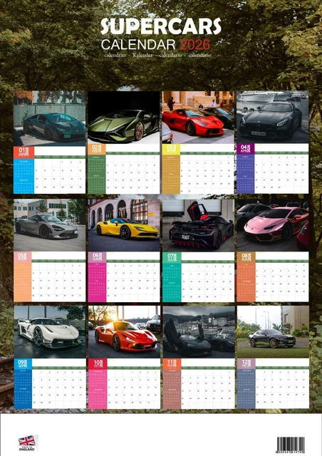 SUPERCARS 2026 CALENDARS (A3) £10.36 - PicClick UK