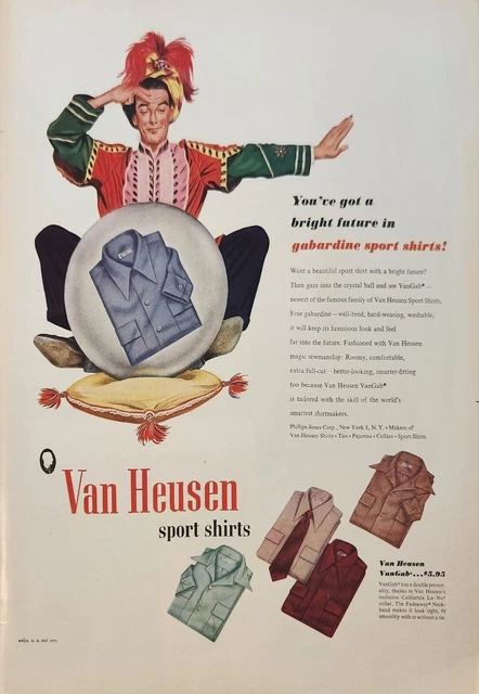 1947 VAN HEUSEN shirts Vintage Ad bright future in gabardine sports ...