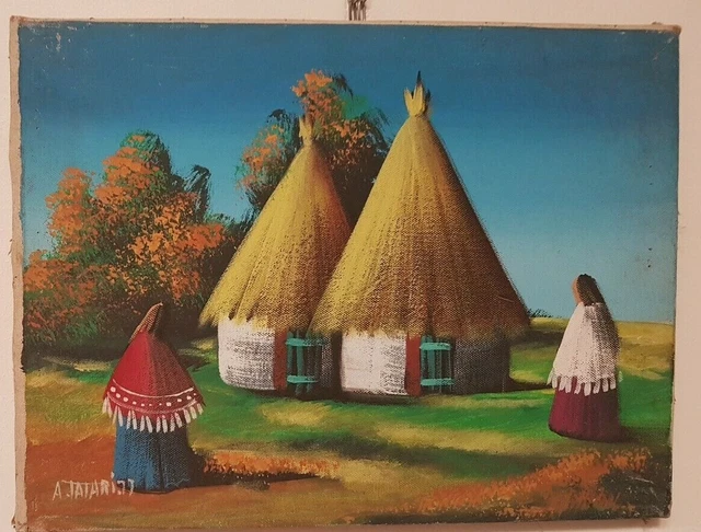 QUADRO D'AUTORE ABDUL Tatari Dipinto Tela Volto Natura Morta ...