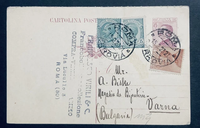 REGNO 5+5+25+30 CENT 1923 Roma Cartolina X Bulgaria Varna Bella EUR 14,99 - PicClick IT