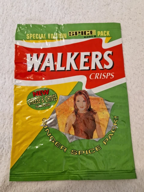 RARE VINTAGE WALKERS Crisp Packet (Empty) 1998 Cheese and Chive Spice ...