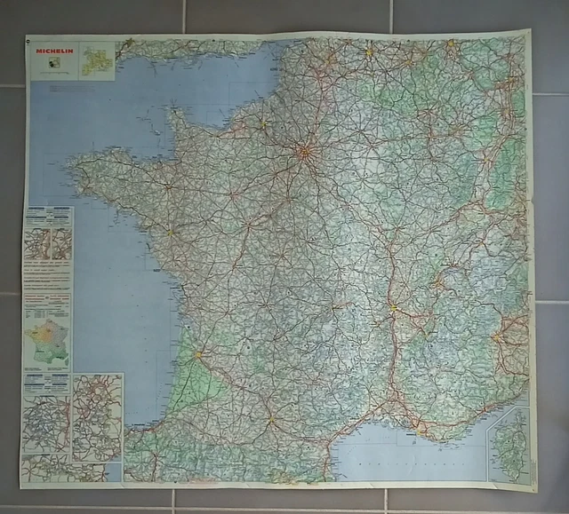 CARTE DE FRANCE Michelin, grand Format, Plastifiée, Affiche, N°989 De ...