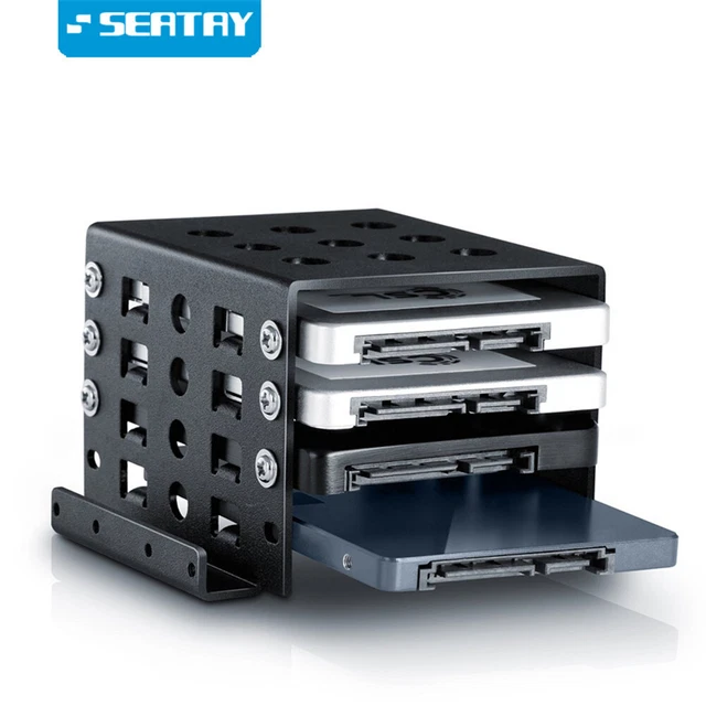 HDD MOUNTING RACK Black Adapter Bracket 2.5" SSD to 3.5"Bay Hard Drive ...