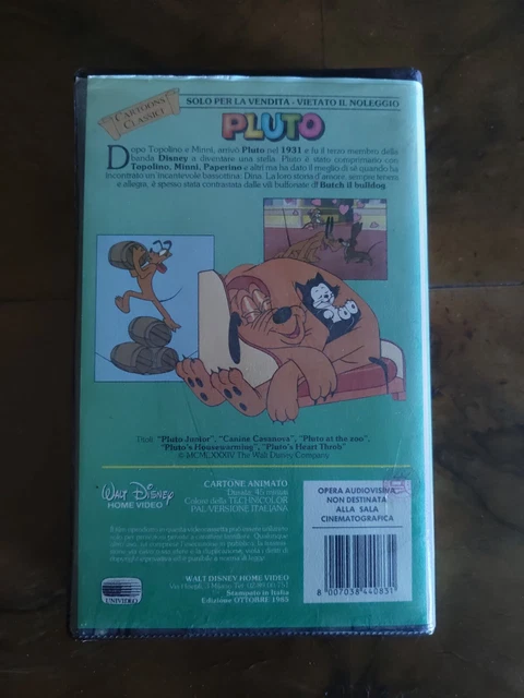 PLUTO CARTOONS CLASSICI - Vhs Walt Disney Home Video Vk 4083 *Rarissima ...