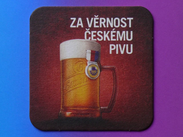 GAMBRINUS PILSEN/TSCHECHIEN &ZA VERNOST CESKÉMU PIVU" Bierdeckel NEU ...