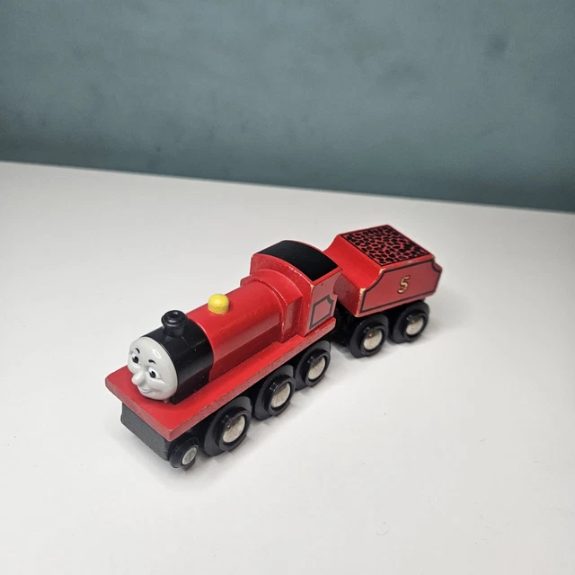 VINTAGE BRIO THOMAS The Tank Engine & Friends Wooden Train - James With ...