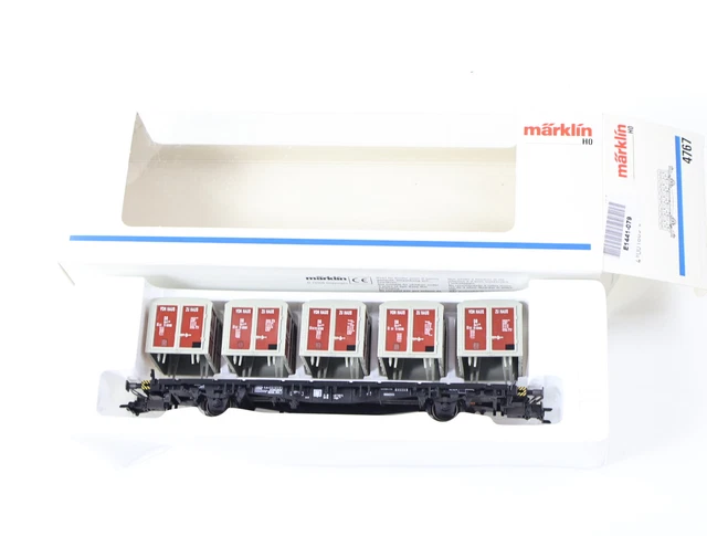 MÄRKLIN H0 4767 Güterwagen Behältertragwagen "Haus zu Haus" 440 7 021-5 DB / NEM EUR 24,99 ...