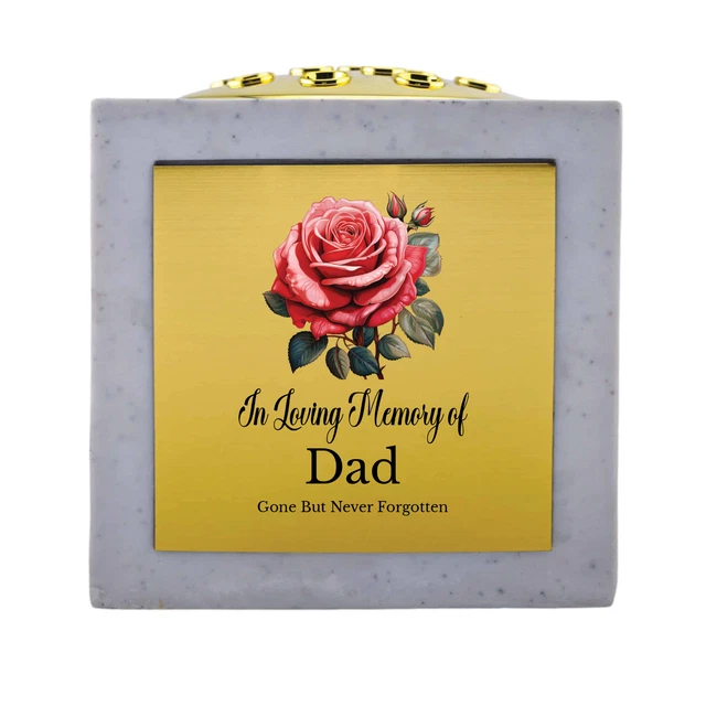 IN LOVING MEMORY Of Memorial Rose Bowl White/Gold Rose Design (UV ...