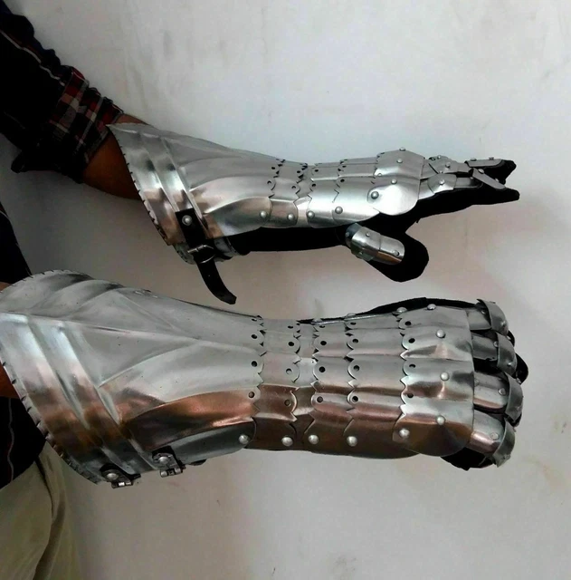 MEDIEVAL WARRIOR METAL Gothic Knight Style Gauntlets Functional Armor ...