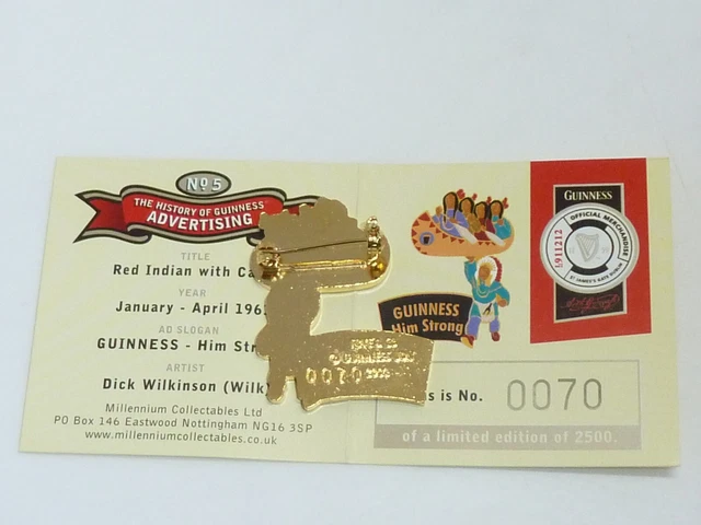 GUINNESS HIM STRONG Limited Edition Red Indian Canoe Badge Box ...