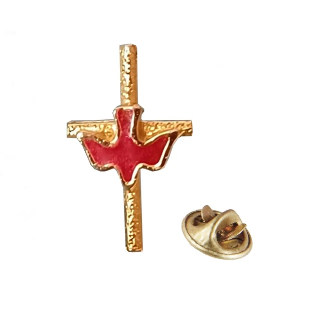 SPILLA BAFFO - Distintivo conferma croce rossa su colomba d'oro EUR 4 ...