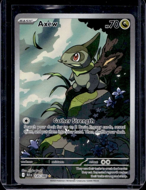 2025 POKEMON SV Black Bolt BLK EN Axew Illustration Rare #145/086 £0.75 ...