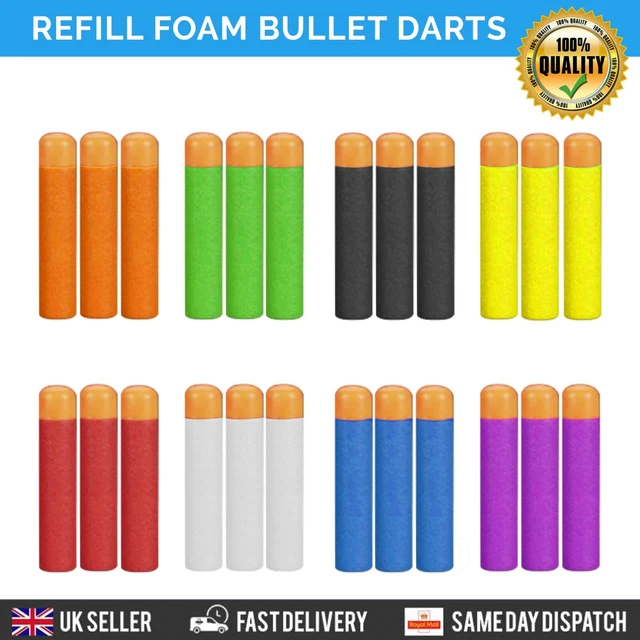 NERF BULLETS REFILL SOFT HEAD For Nerf N-Strike Elite Dart Fits Most ...
