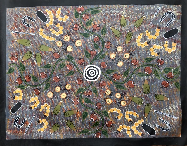 DOT PAINTING AUSTRALIA Aboriginal Art Outback Emu Kangaroo Boomerang ...