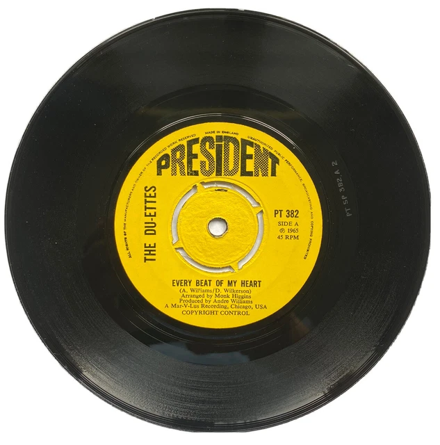 NORTHERN SOUL, R&B, The Du-Ettes, Every Beat Of My Heart, President UK ...