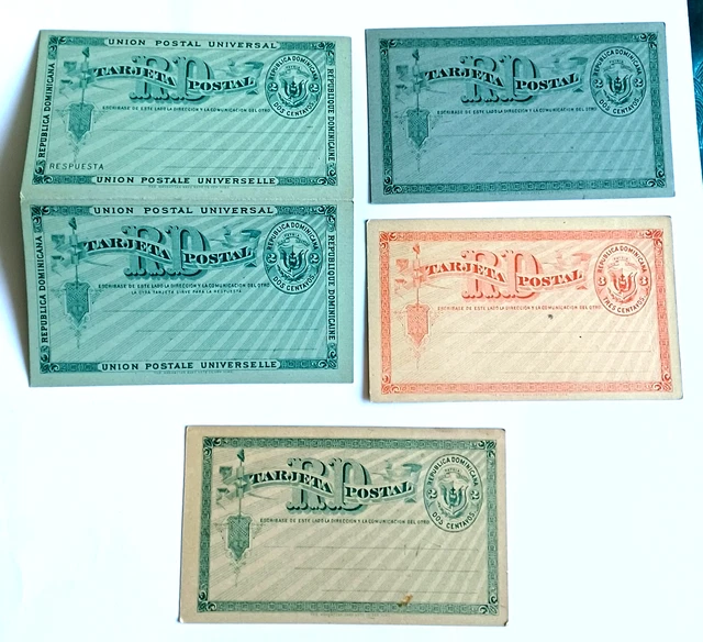 DOMINICAN REPUBLIC: 2CX2C, 2C, 3 Centavos Tarjeta Postal Cards, stamps ...
