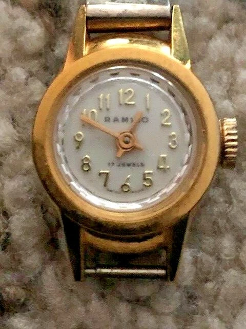 RARE VINTAGE SWISS Made 17 Jewels Ramino 22206-2203 Mechanical Ladies ...