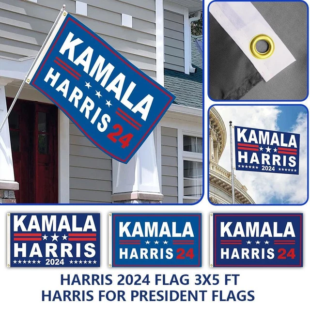 KAMALA HARRIS 2024 Flag 3x5 Ft Harris for President Flags with Brass Gromme F3R0 EUR 7,61 ...