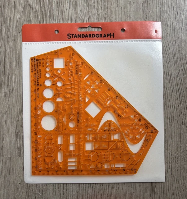 STANDARDGRAPH SCHULWINKEL ELEKTRO Technik technisches Zeichnen Schablone Lineal EUR 6,80 ...