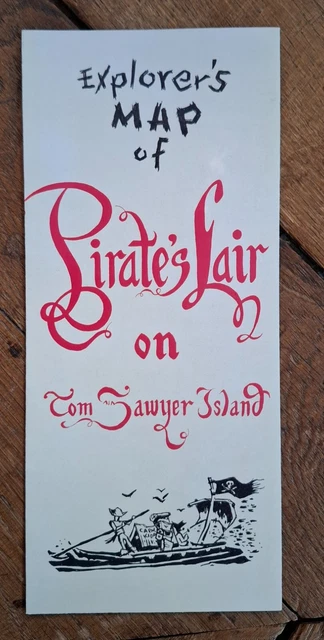 DISNEYLAND PLAN PIRATE'S Lair Tom Sawyer Island Explorer's map vintage ...