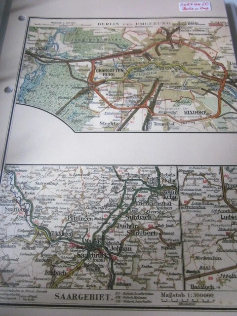 NEBEN- UND SCHMALSPURBAHNEN 16 Karten Kaiserreich Sektion 20 Berlin und ...