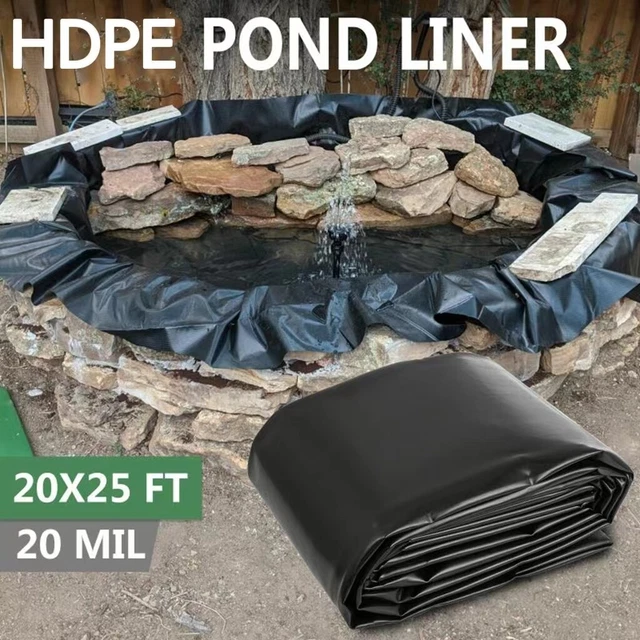 HDPE 20 MIL Flexible Pond Liner Fish Liners Pool Landscaping Membrane ...