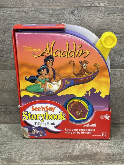 MATTEL DISNEY’S ALADDIN See’n Say Storybook Talking Book Vtg 1994 ...