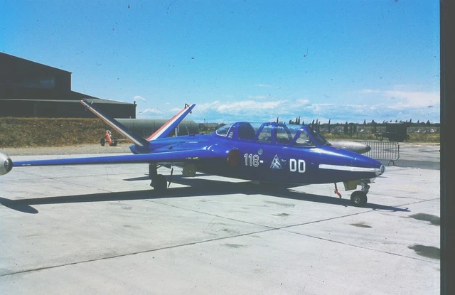 AVIATION DIAPOSITIVE - colour slide - Fouga Magister ex-Patrouille de ...