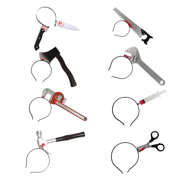 8PCS HALLOWEEN HORROR Props Blood Ax Saws Headband for Halloween ...