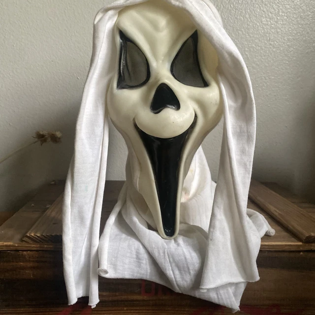 VINTAGE 90S SCREAM Ghost Face Mask Fun World Div Gen 1 Cotton Shroud ...