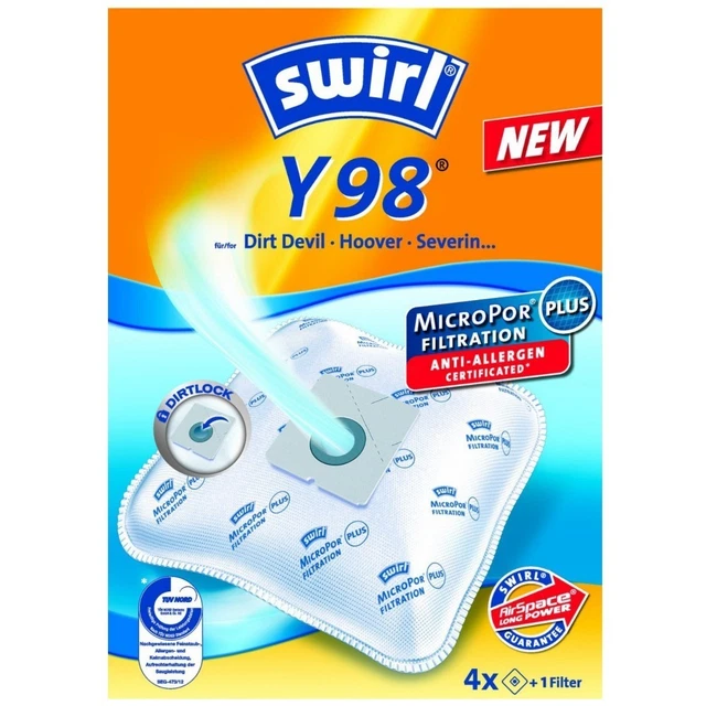 SWIRL Y98 4 Sachets Severin Tristar VC100 Taurus Golf Hoover T1400 T1500 Boman EUR 17,99 ...