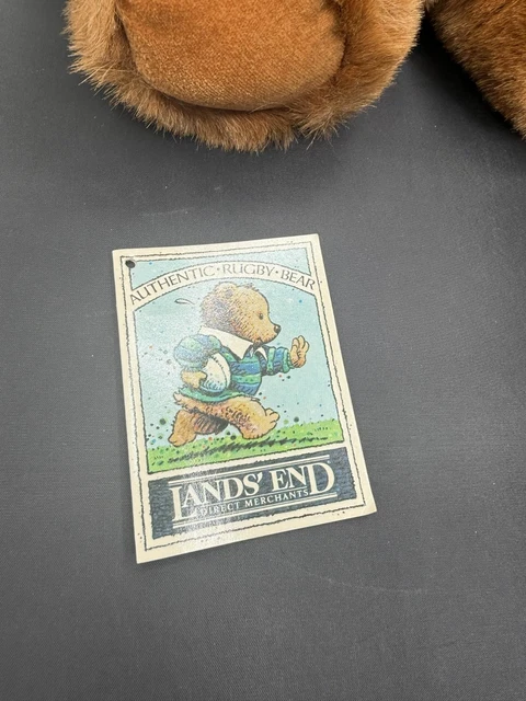 VINTAGE 1991 LANDS' End Gund Rugby Coach Paul Bear Teddy Plush Whistle ...