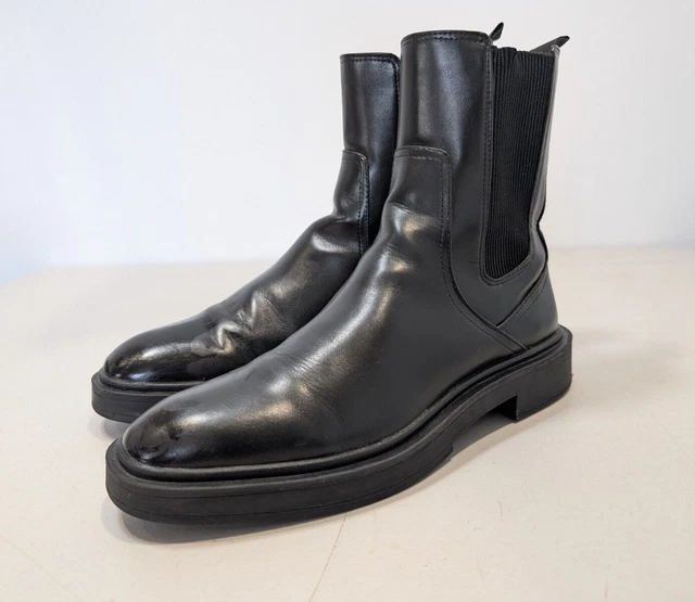 ZARA CHELSEA BOOTS Ankle Chunky Sole Pull On Smart Size 8 EU 41 Black £ ...