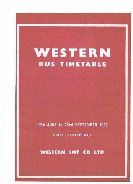 1957 WESTERN SMT Bus Time Table Book 174 Pages Ref Tt19 £10.00 ...