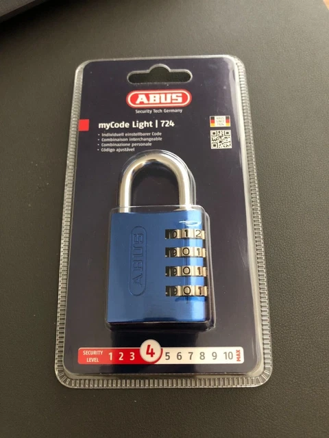 ABUS ZAHLENSCHLOSS MYCODE Light 724, Blau, Neu EUR 7,00 - PicClick DE